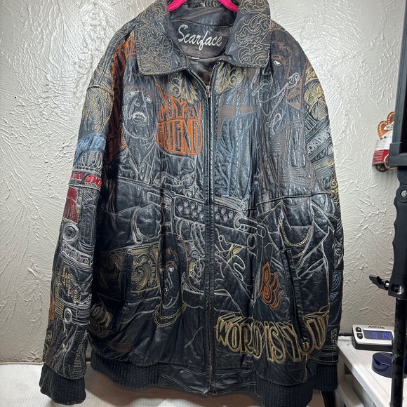 SCARFACE | Jackets & Coats | Vintage Scarface Leather Jacket ...